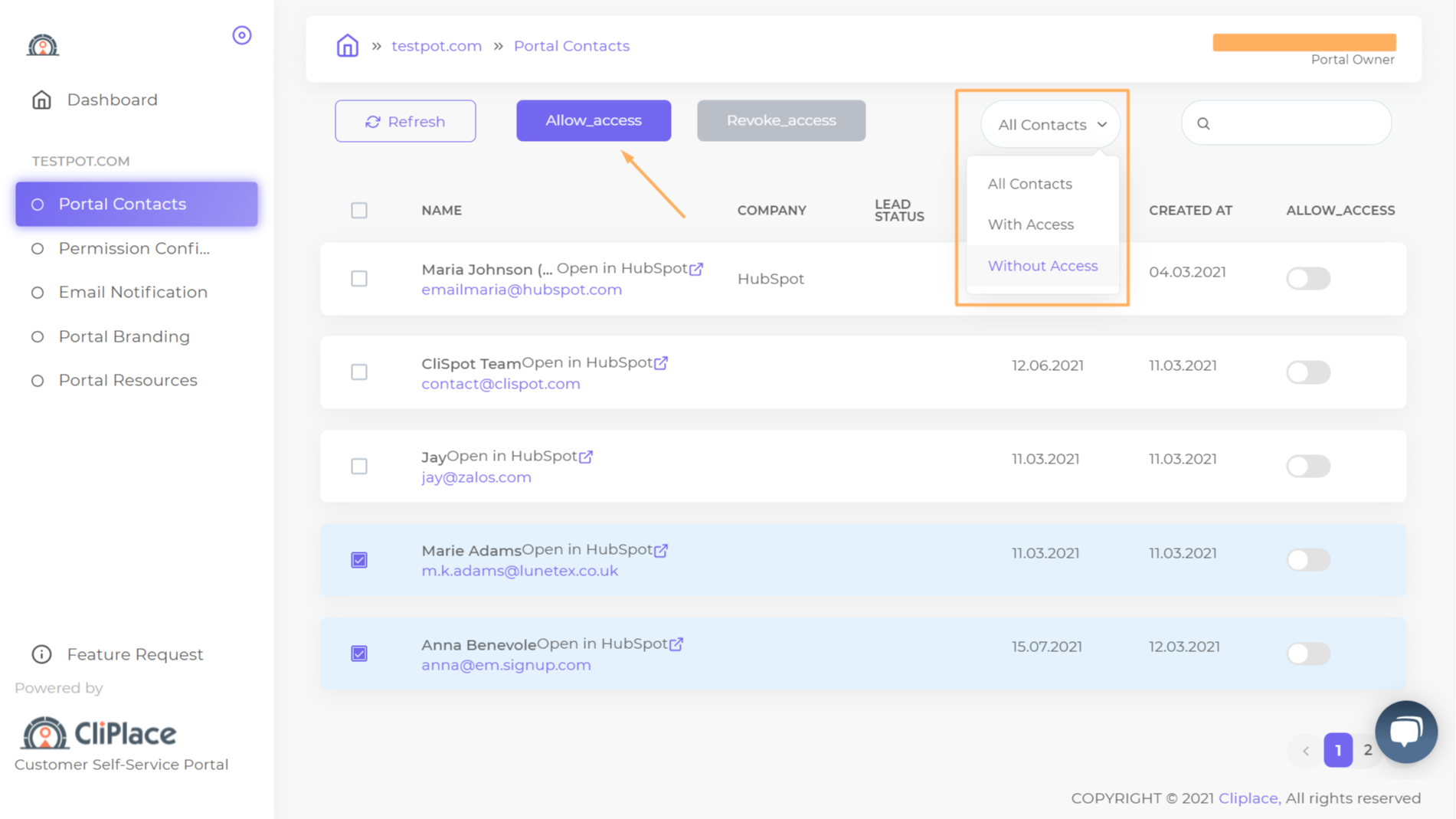 CliPlace Self Service Portal HubSpot Integration Connect Them Today